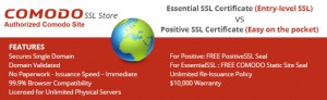 Difference between Comodo EssentialSSL vs. PositiveSSL Certificate