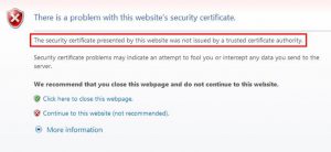 SSL Error - Your Certificate Is Not Trusted – How to Solve?
